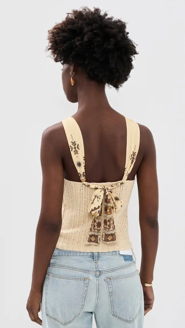 Ba&sh Cedric Crochet Halter Neck Tank Top