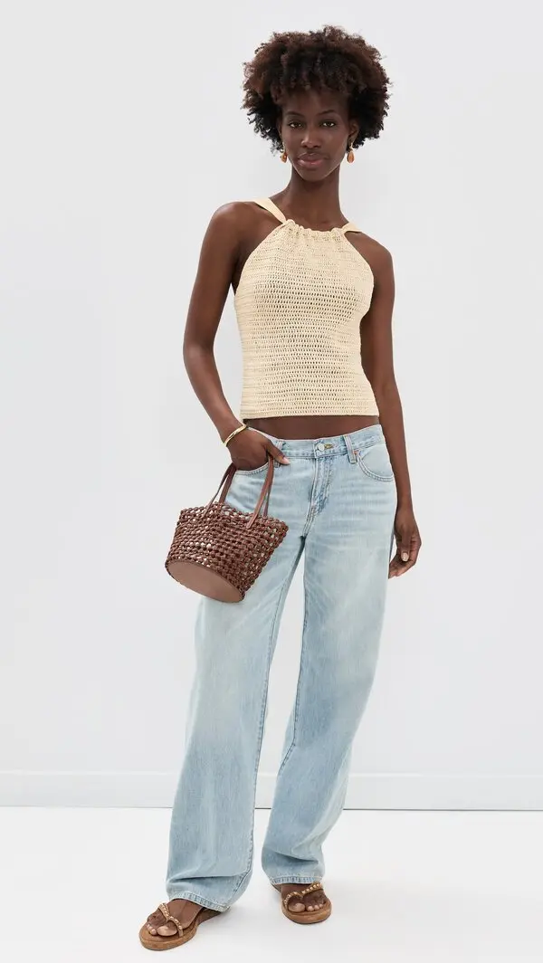 Ba&sh Cedric Crochet Halter Neck Tank Top