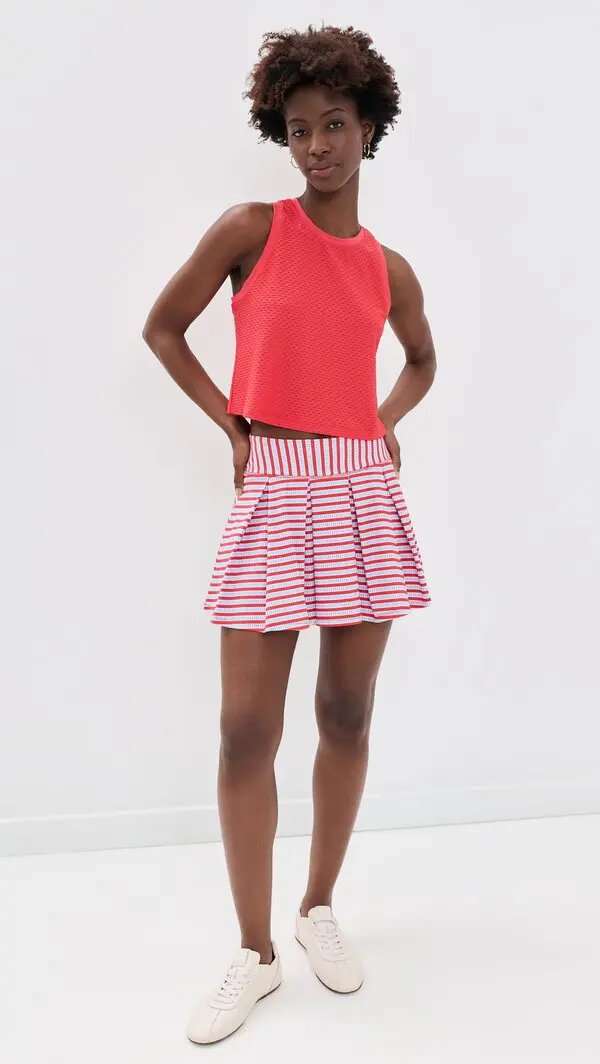 Addison Bay Pleated Racquet Skort With Stripe Print