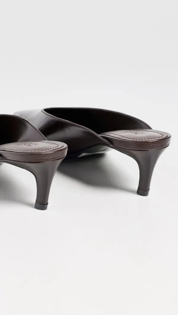 Schutz Loren Mid Mules - Dark Brown