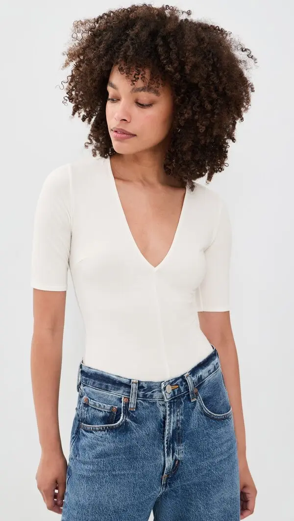 FLEUR DU MAL Deep Plunge Bodysuit