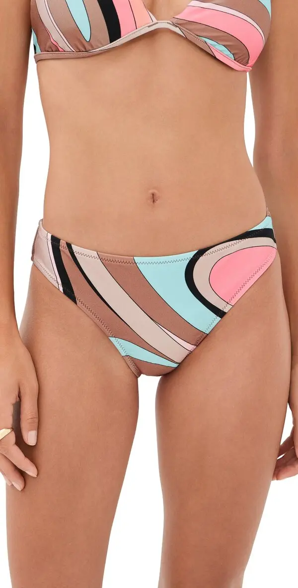 L'Agence Abstract Swirl Nicole Bikini Bottoms - Multi