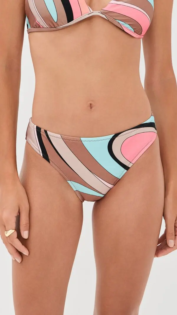 L'Agence Abstract Swirl Nicole Bikini Bottoms - Multi