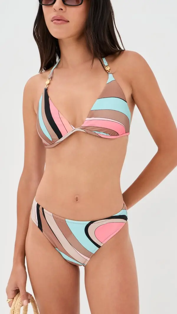 L'Agence Abstract Swirl Nicole Bikini Bottoms - Multi