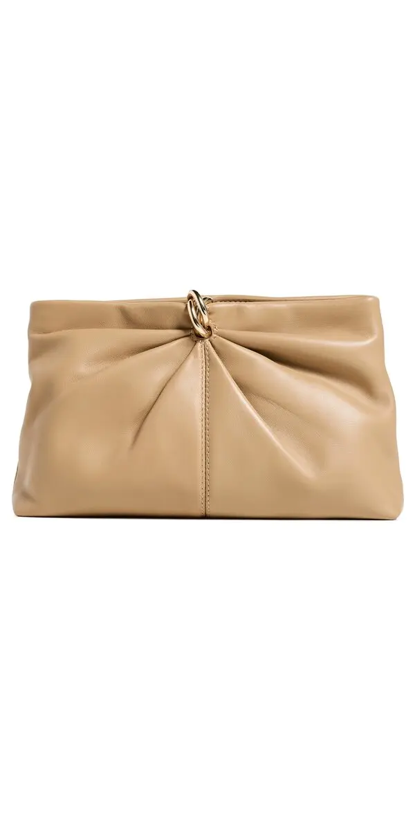 LOEFFLER RANDALL Corrine Gathered Multi Ring Clutch - Khaki