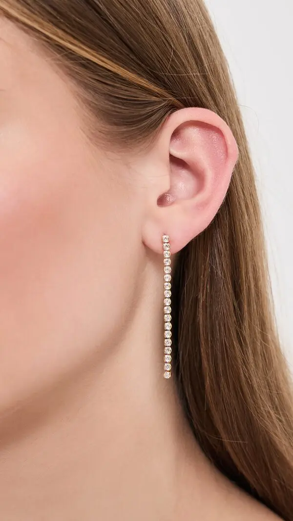 LOGAN TAY Long Bezel Earrings