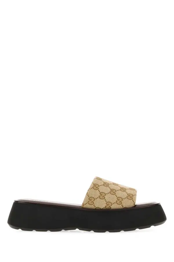 Gucci Gg Canvas Platform Slides - Multicolor