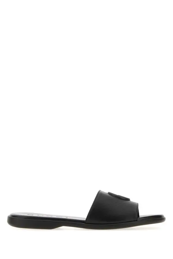 Gucci Nappa Leather Slide Slippers - Black