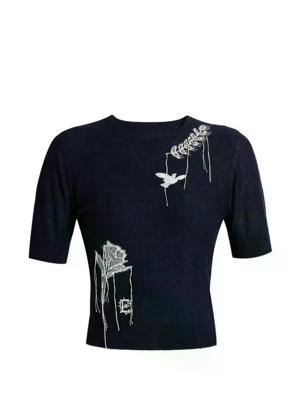 Erdem Embroidered Short Sleeve Knitted T-shirt