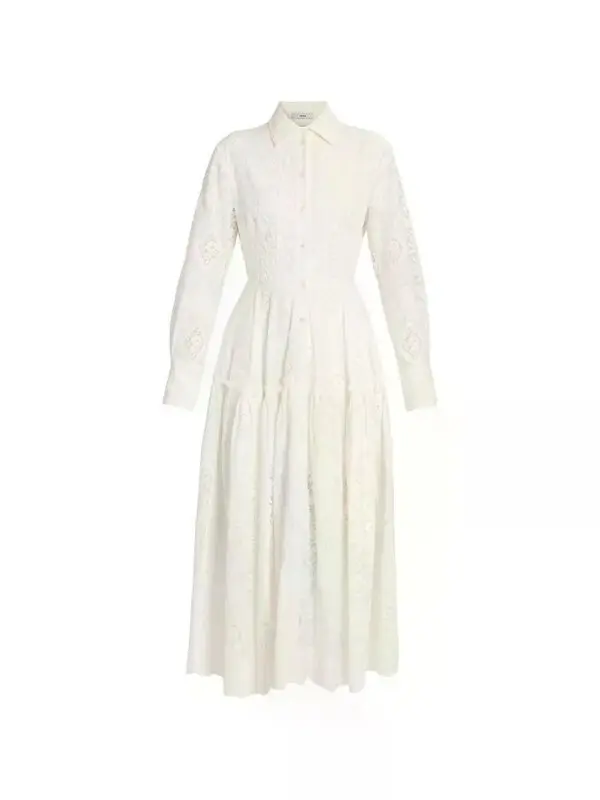 Erdem Embroidered Shirt Dress - White