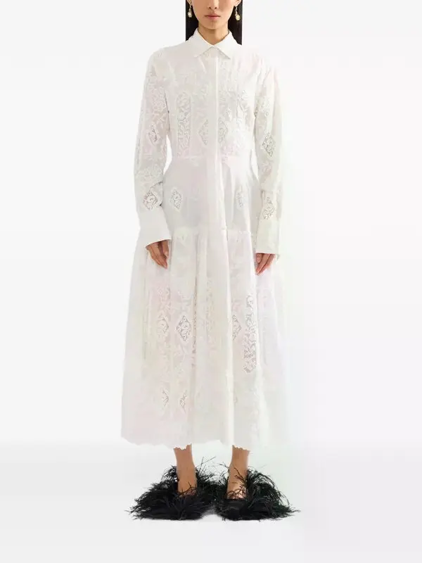 Erdem Embroidered Shirt Dress