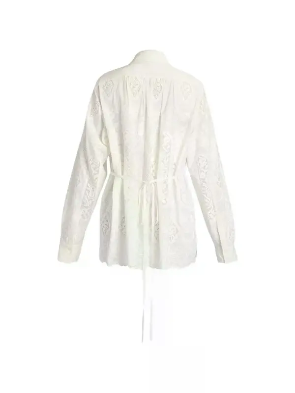 Erdem Embroidered Cotton-voile Blouse With Lace Panels