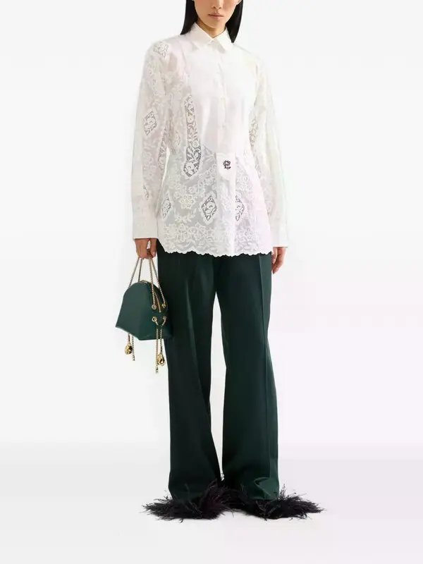 Erdem Embroidered Cotton-voile Blouse With Lace Panels