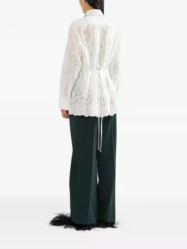 Erdem Embroidered Cotton-voile Blouse With Lace Panels