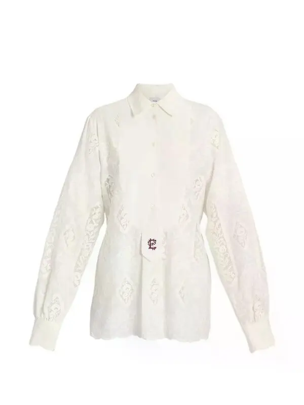 Erdem Embroidered Cotton-voile Shirt - Neutrals