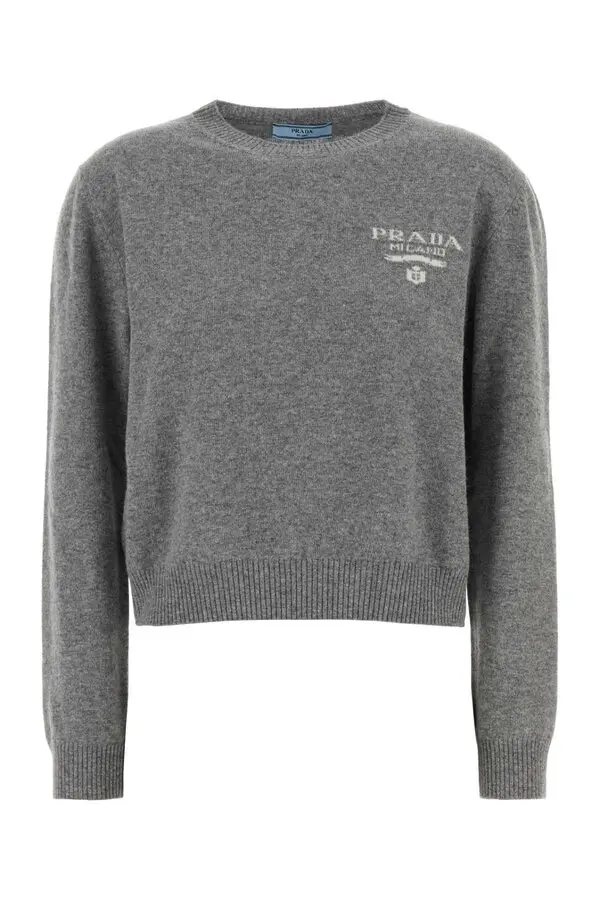 Prada Grey Wool Blend Sweater - Gray