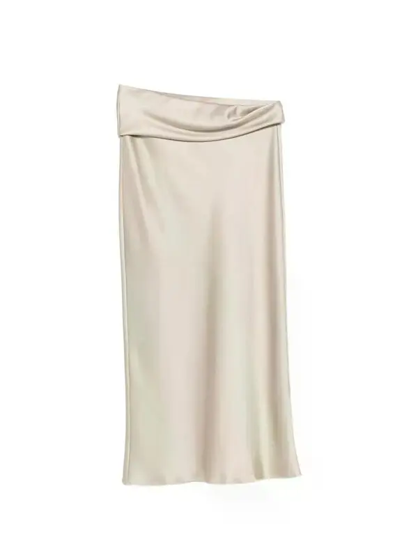 Patrizia Pepe Draped-waist Midi Skirt - Neutrals