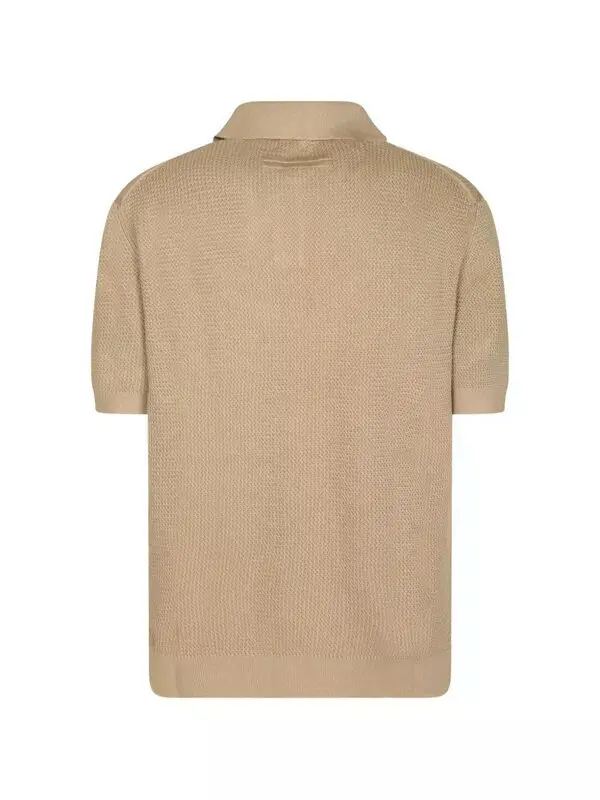 Zegna Waffle-knit Polo-collar T-shirt