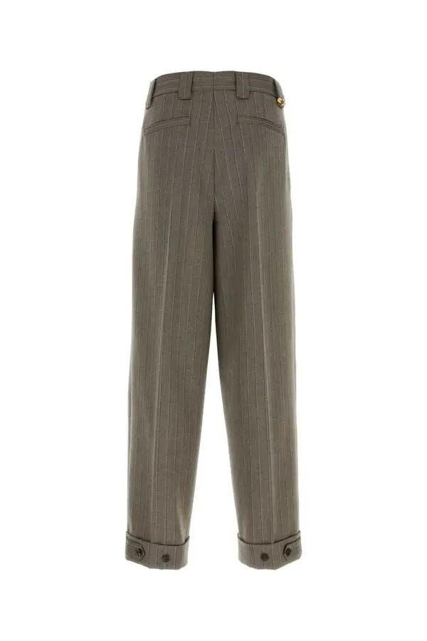 Versace Embroidered Virgin Wool Wide-leg Trousers