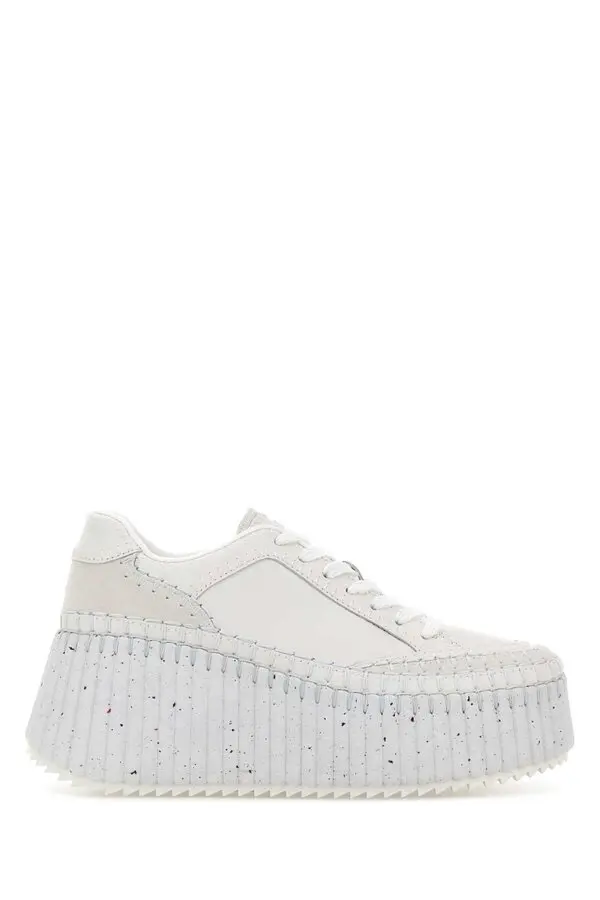 Chloé Leather Nama Platform Sneakers - White