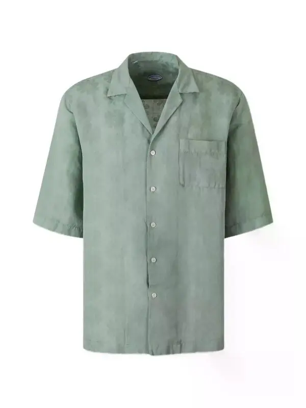 VINCENZO DI RUGGIERO Floral-jacquard Short-sleeve Shirt - Green
