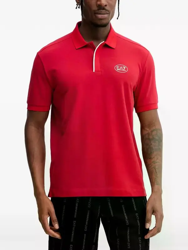 EA7 Logo-patch Polo Shirt - Red