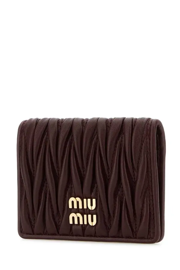 Miu Miu Burgundy Nappa Leather Card Holder