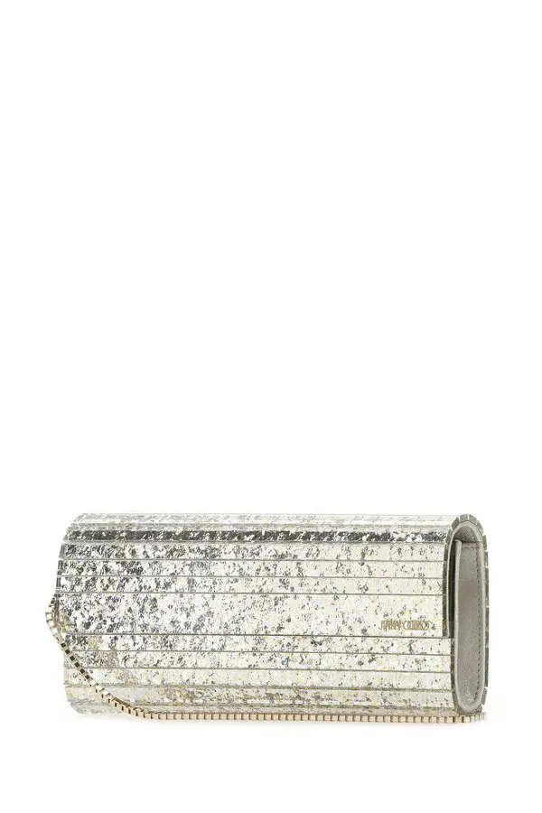 JIMMY CHOO Embellished Acrylic Sweetie Clutch - Silver