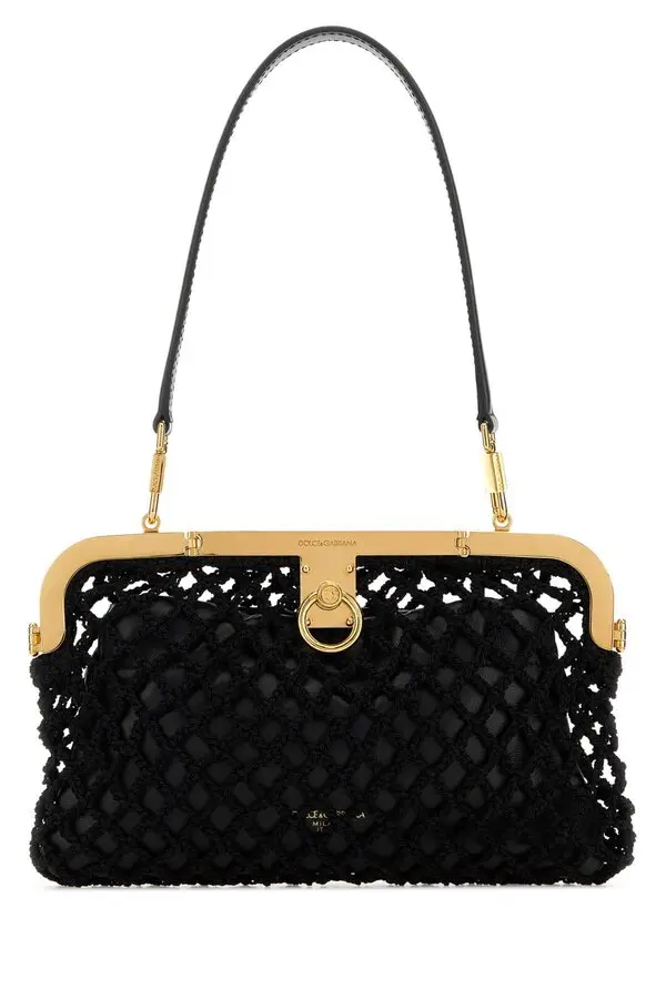 Dolce & Gabbana Crochet Amanda Handbag - Black