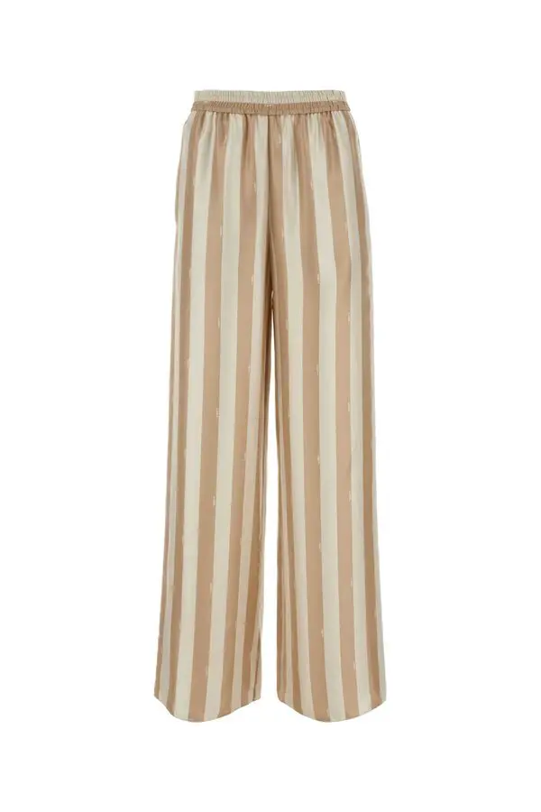 Fendi Printed Silk Palazzo Pant - Multicolor
