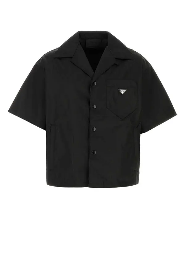 Prada Re-nylon Zip-up Shirt Jacket - Black