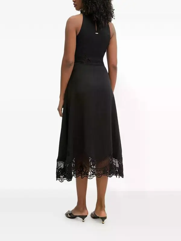 TWINSET Crochet Trim Sleeveless Midi Dress