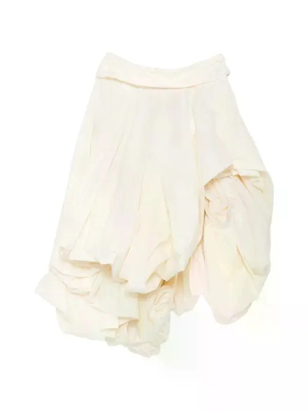 Magda Butrym Beige Balloon Hem Draped Midi Skirt