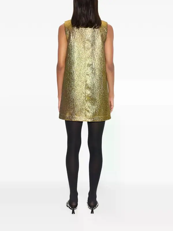 SIMONMILLER Metallic V-neck Mini Dress