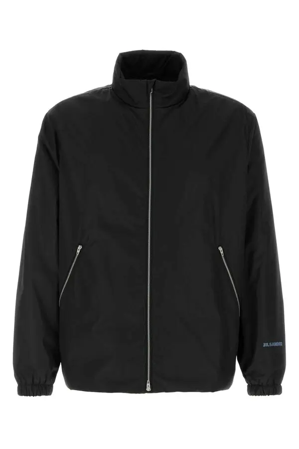 JIL SANDER Zip-up Polyester Jacket - Black