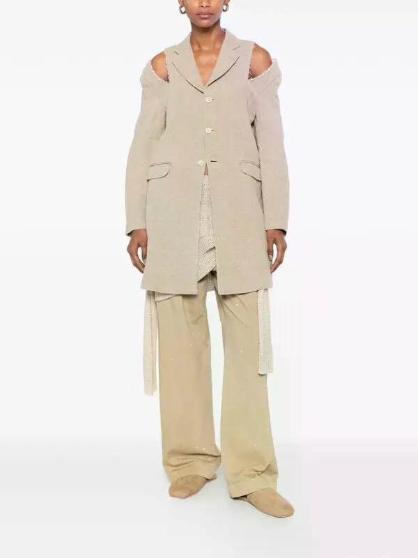 Comme Des Garçons Cut-out Frayed Coat
