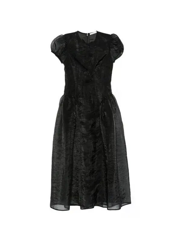 Cecilie Bahnsen Puff-sleeve Midi Dress - Black