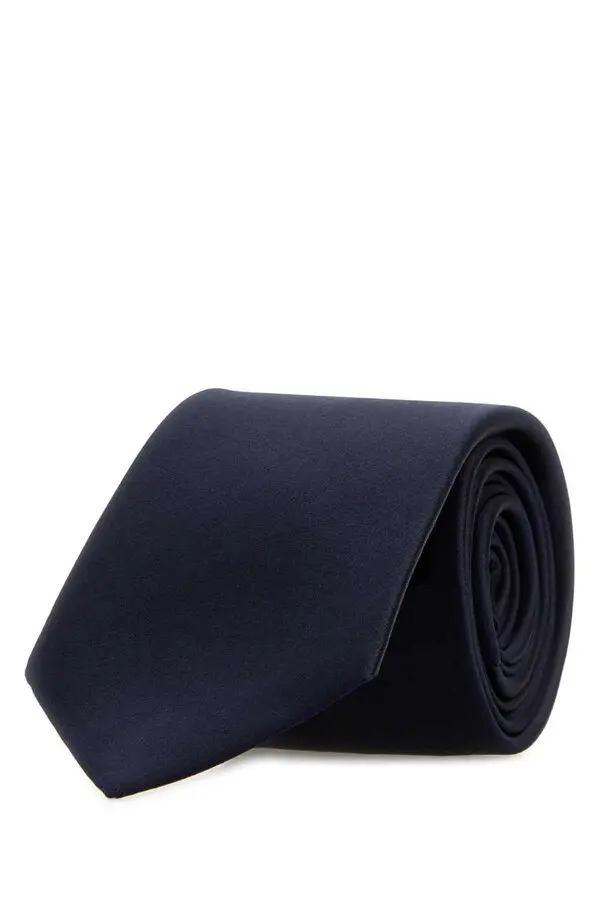 Saint Laurent Midnight Satin Tie - Blue