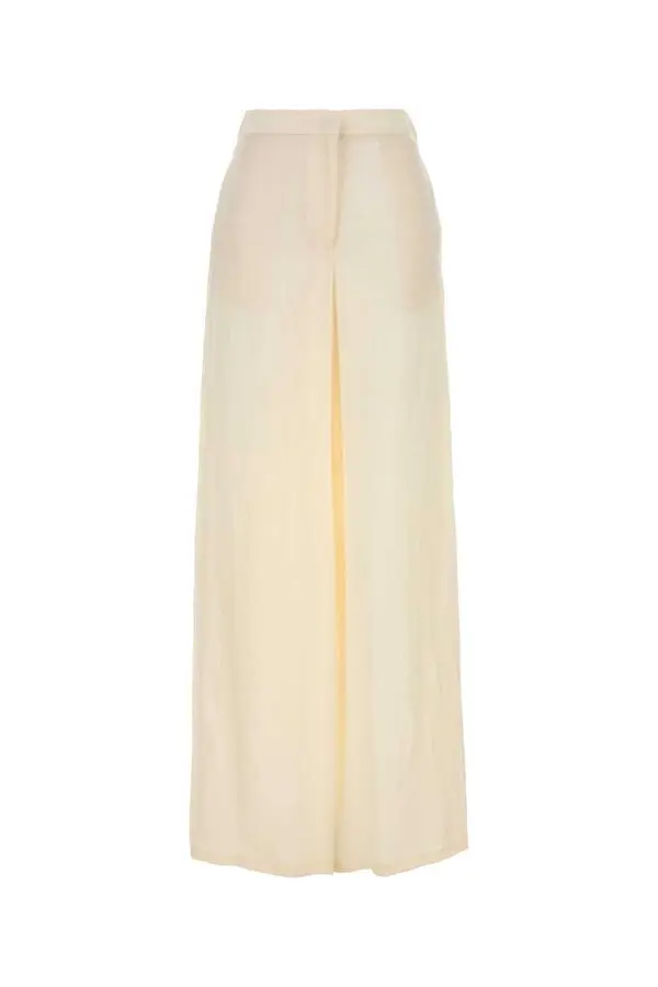 Blumarine Ivory Viscose Wide-leg Pant - White