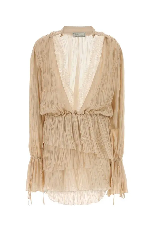 Blumarine Skin Georgette Mini Dress - Pink