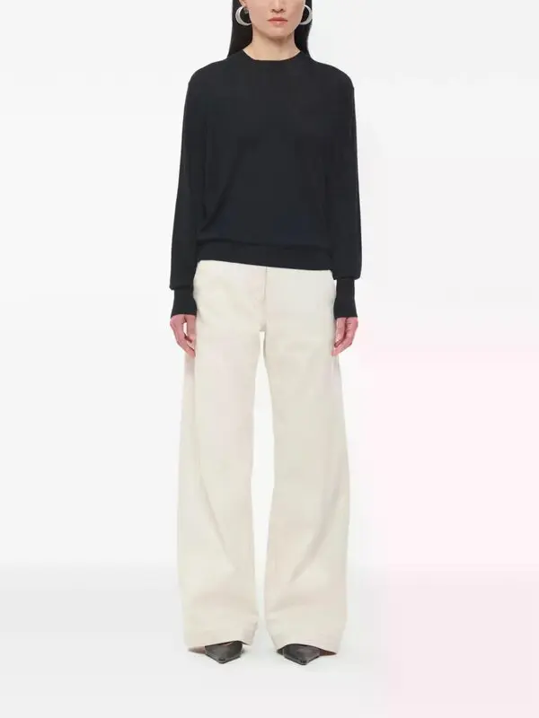 Another Tomorrow Fine-knit Merino Wool Long-sleeve Top