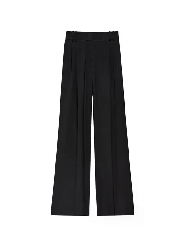 Another Tomorrow Pleated Wide-leg Trousers