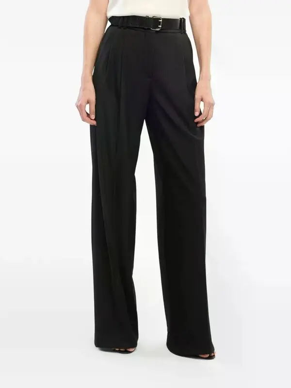 Another Tomorrow Pleated Wide-leg Trousers