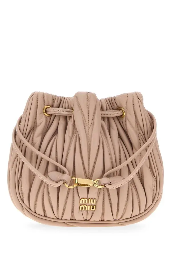 Miu Miu Powder Nappa Leather Pouch - Pink
