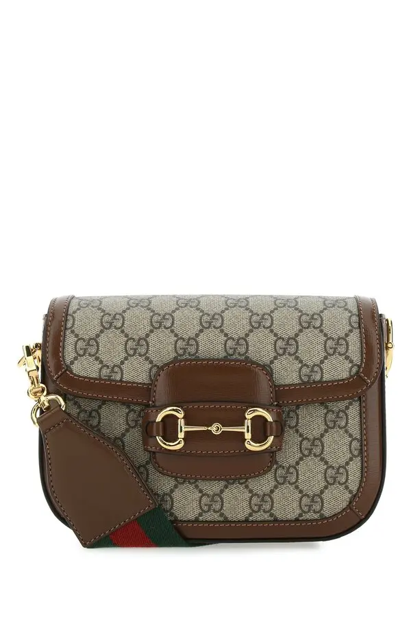 Gucci Gg Supreme Fabric And Leather Mini Horsebit 1955 Crossbody Bag - Multicolor