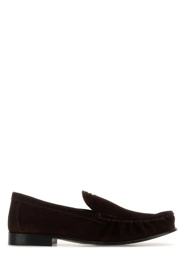 Miu Miu Dark Suede Loafers - Brown
