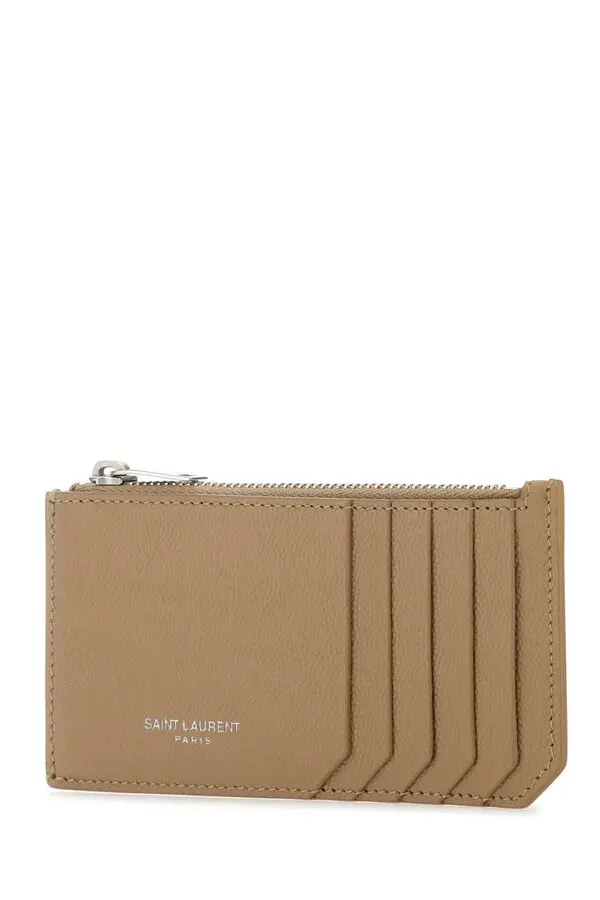 Saint Laurent Biscuit Leather Card Holder