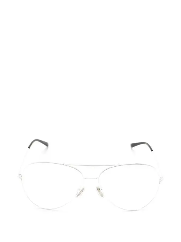Gucci Double-bridge Pilot-frame Sunglasses - Silver