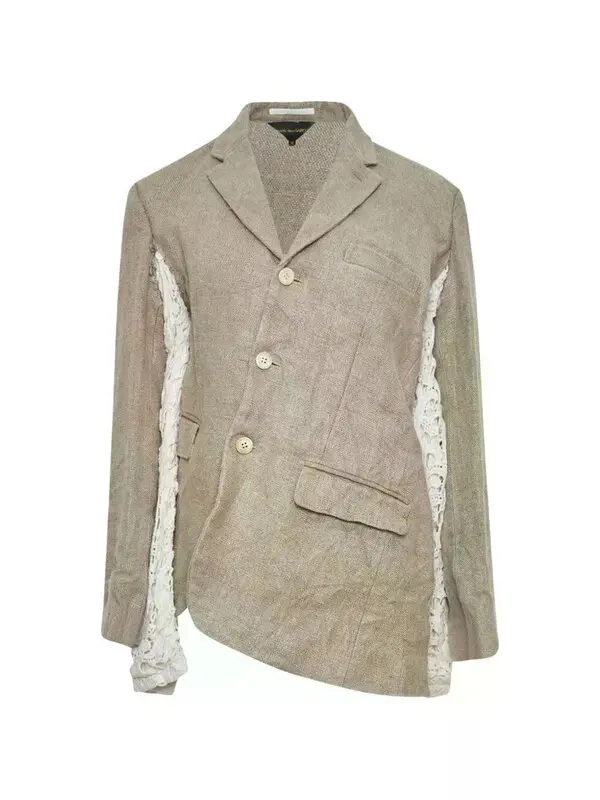 Comme Des Garçons Lace-insert Asymmetric Jacket