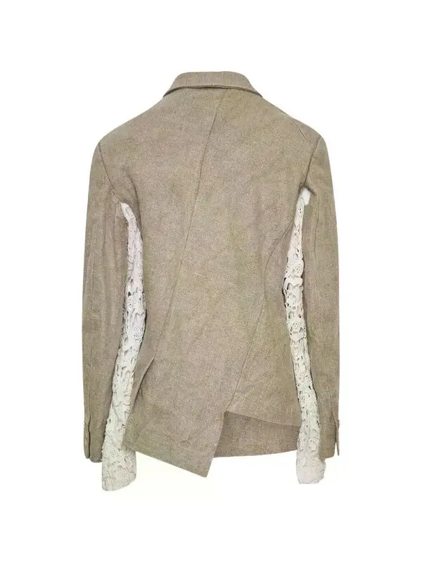 Comme Des Garçons Lace-insert Asymmetric Jacket